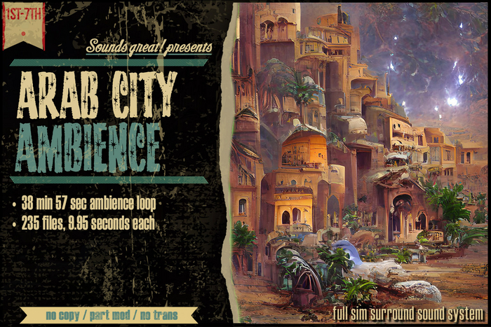 Second Life Marketplace Pov Arabian City Vibe Full Sim Surround Sound System